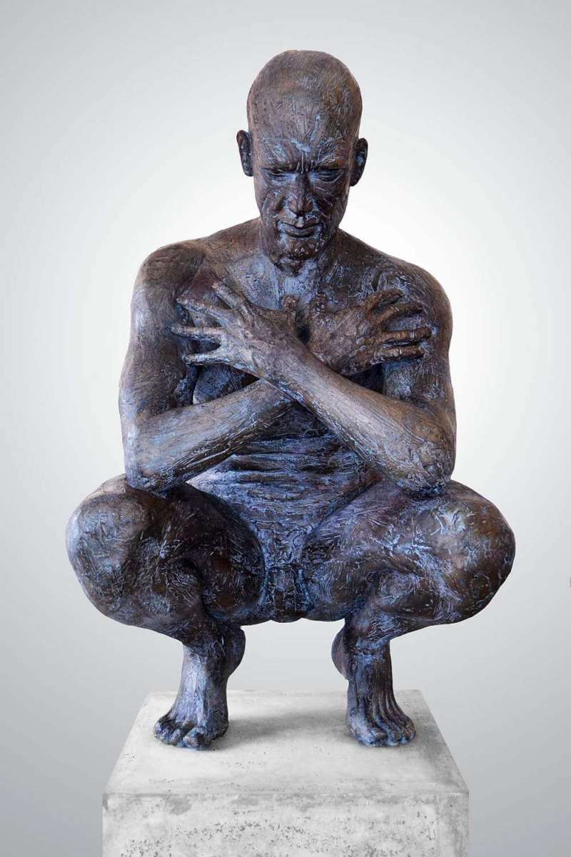 Crouching Man | Sculpture | by Anton Smit
